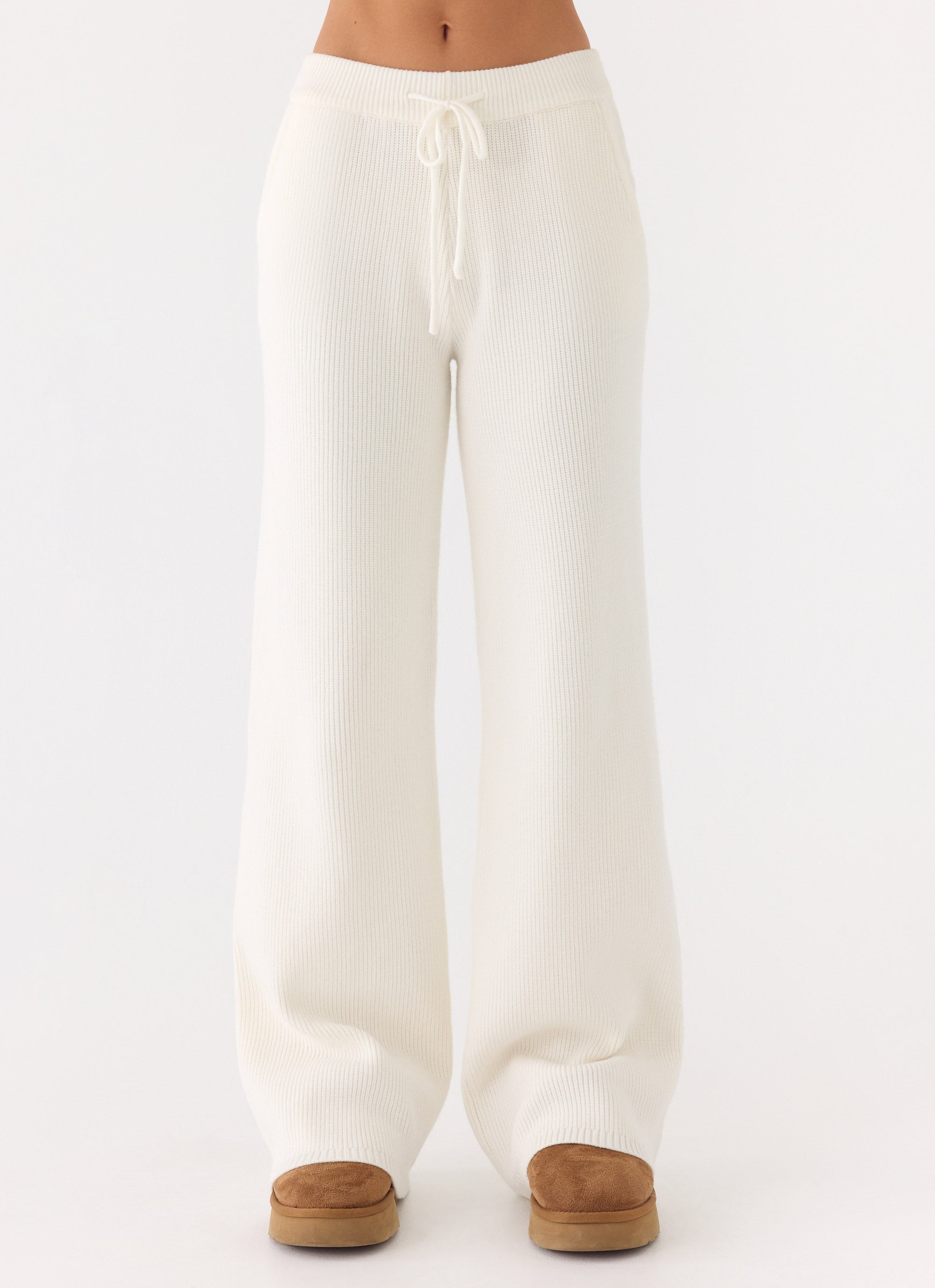 Harrison Low Rise Knit Pants - Ivory – Peppermayo