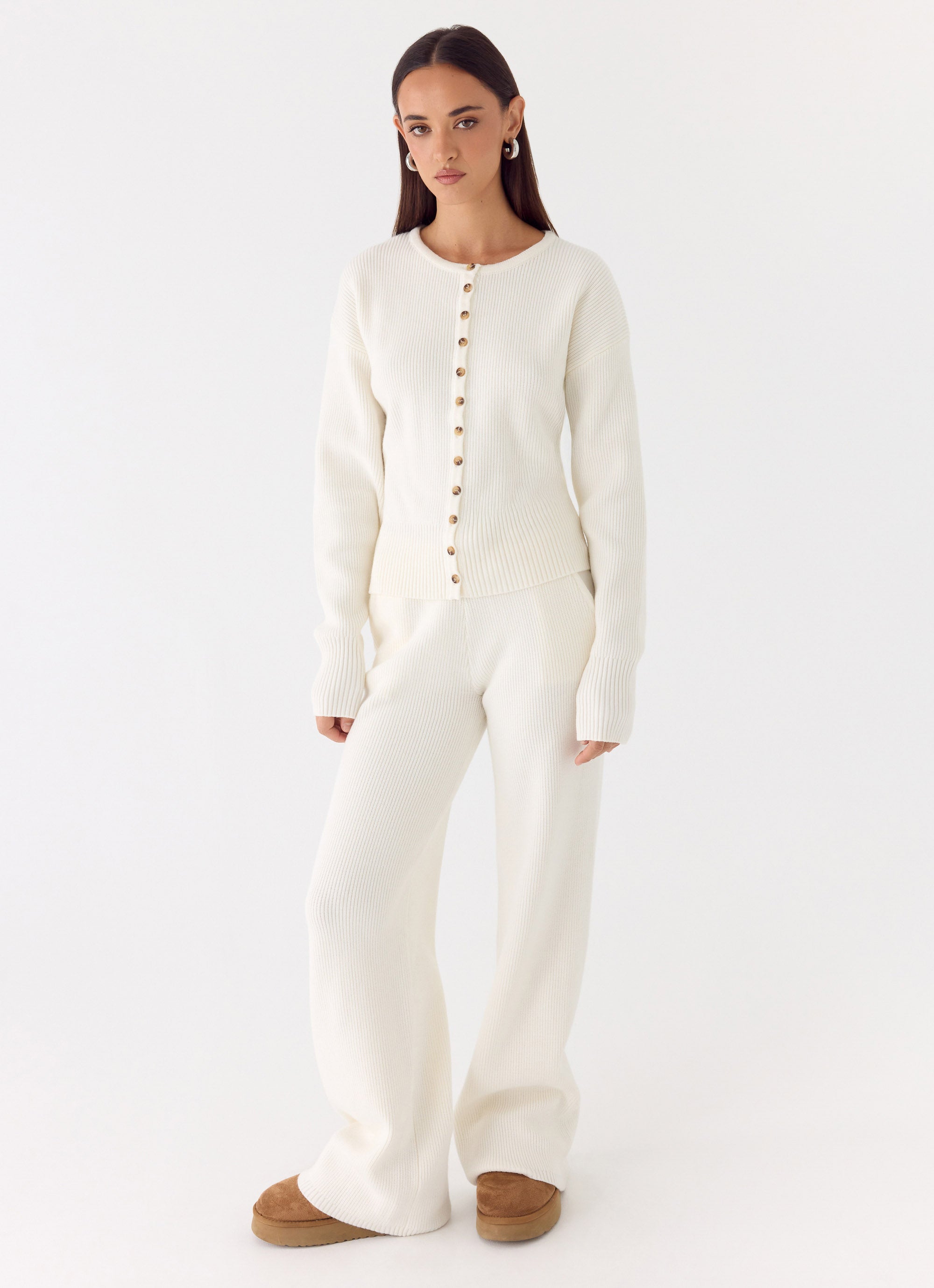 Harrison Low Rise Knit Pants - Ivory – Peppermayo