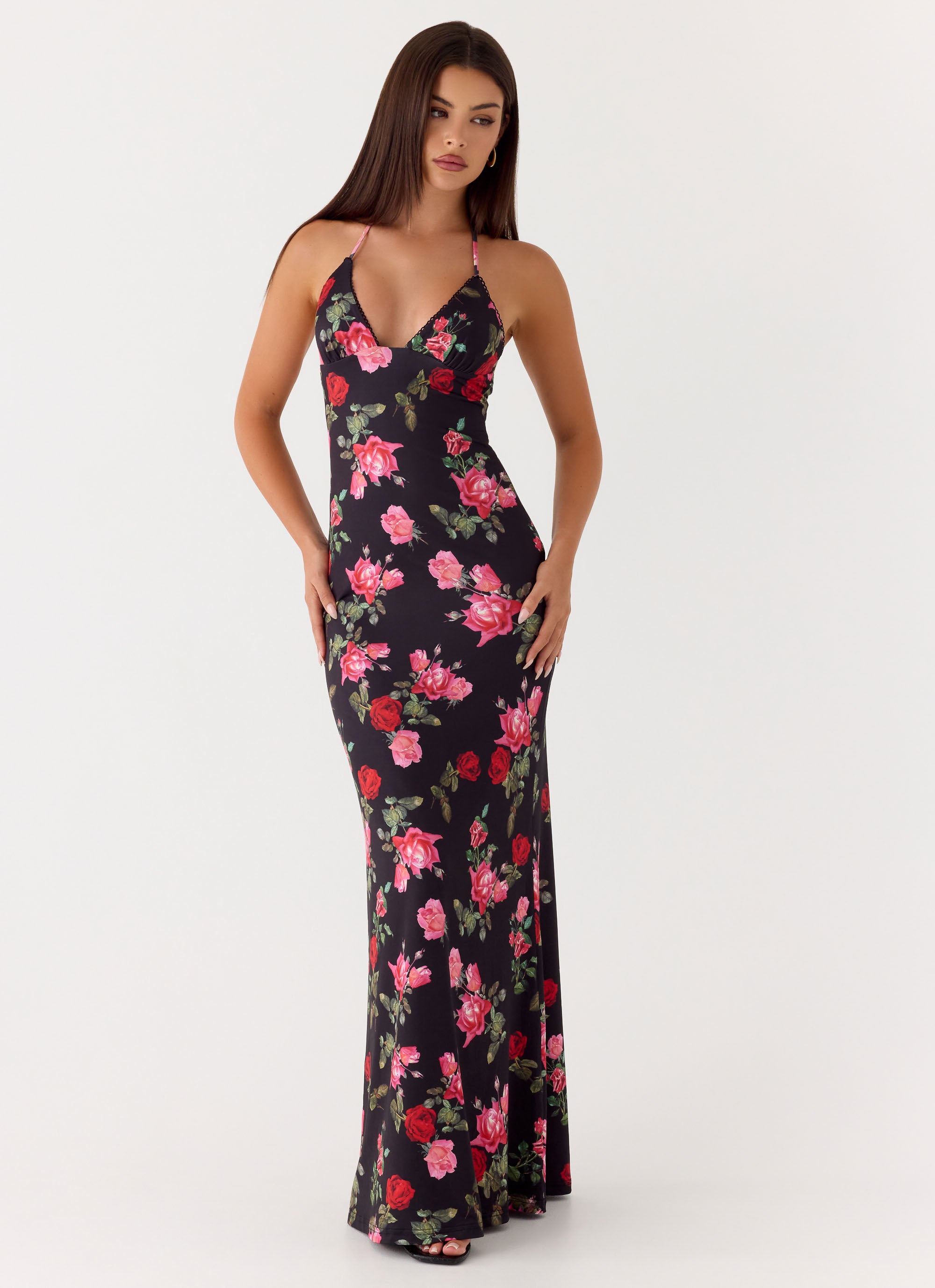 Lorrieanne Maxi Dress - Midnight Bloom – Peppermayo