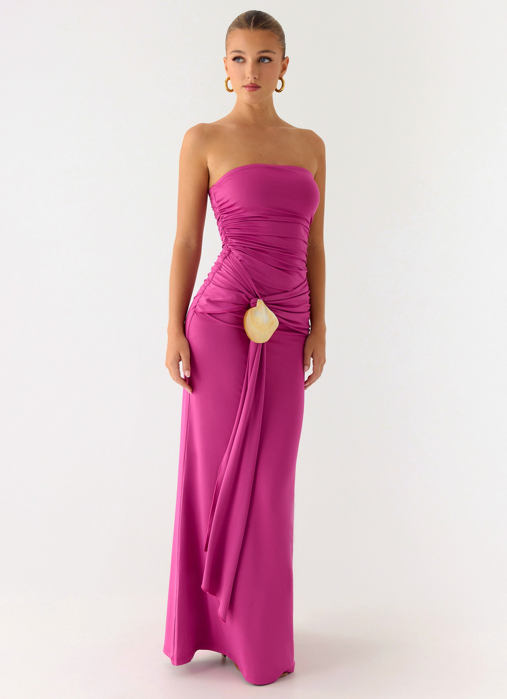 Party After Party Shell Maxi Dress - Fuchsia – Peppermayo
