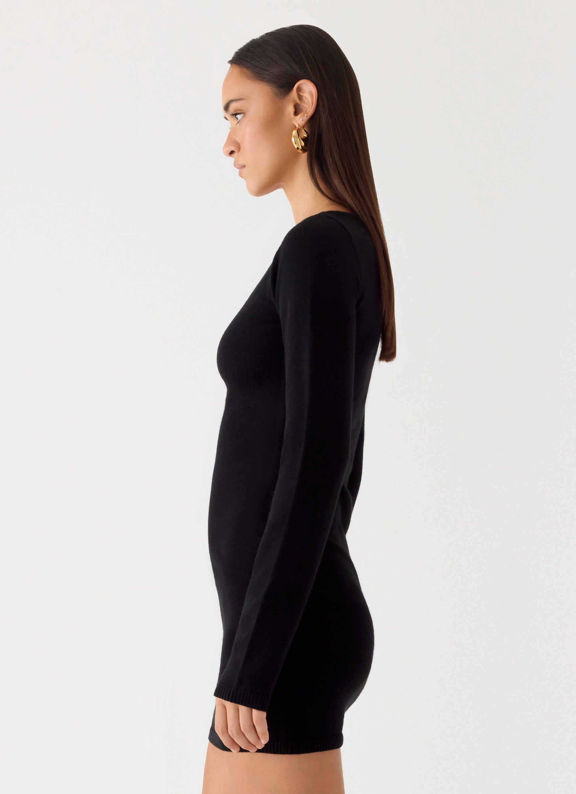 Soft Vision Knit Mini Dress - Black – Peppermayo