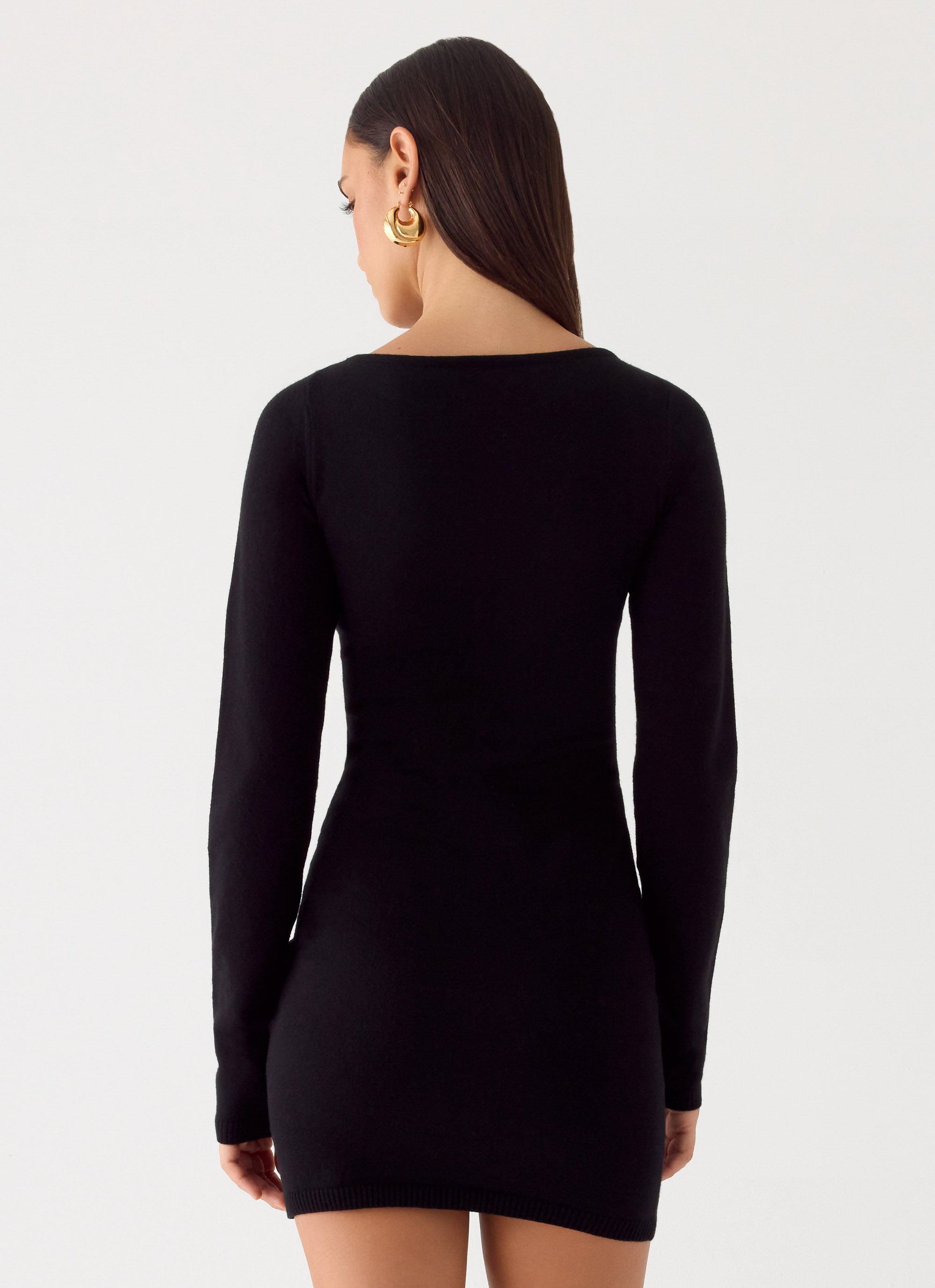 Soft Vision Knit Mini Dress - Black – Peppermayo