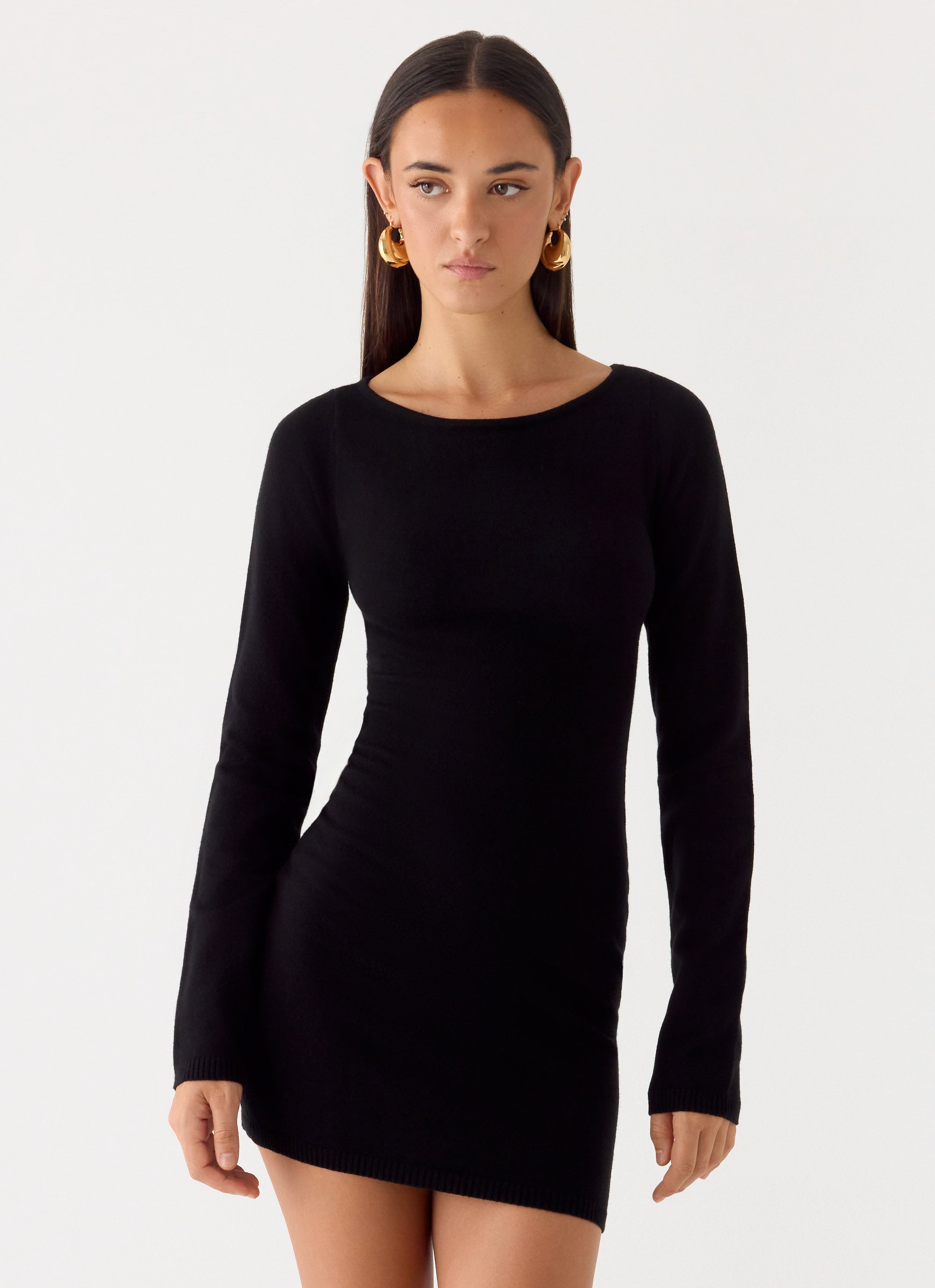 Soft Vision Knit Mini Dress - Black – Peppermayo